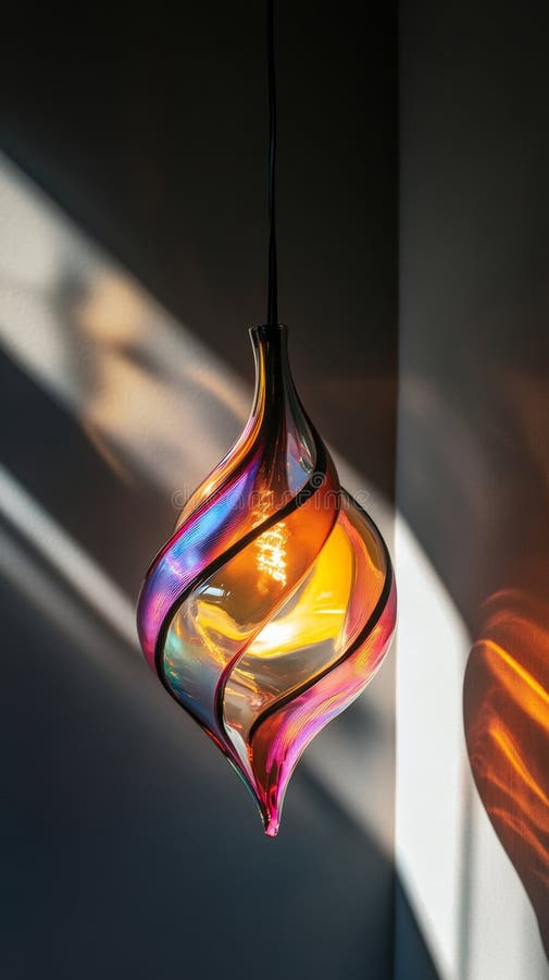 Colorful Glass Pendant Light with Sunlight Reflection, Artistic Decor ...