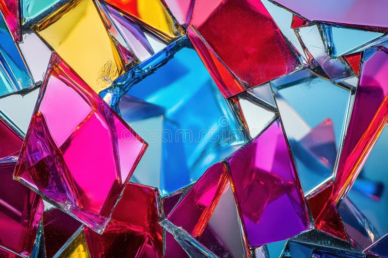 Colorful Glass Pieces Arranged Artistically in a Vibrant Pattern. Stock ...