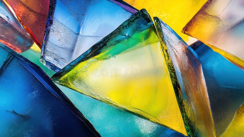 Colorful Glass Pieces Create a Vibrant, Intricate Pattern in a Visually ...