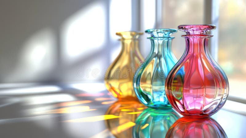 Colorful Glass with Radiant Reflections in Creative Style Stock ...