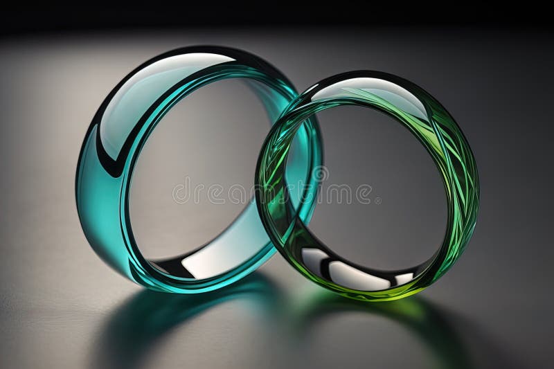 Colorful Glass Rings on a Black Background. Ai Generative Stock ...