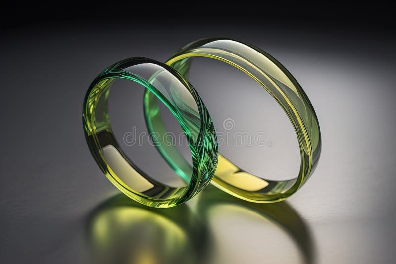 Colorful Glass Rings on a Black Background. Ai Generative Stock ...