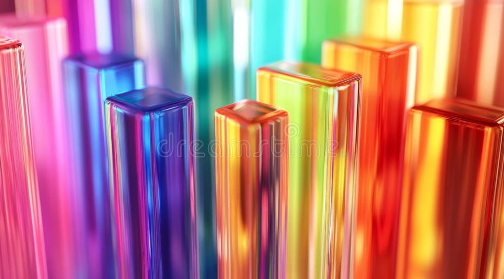 Colorful Glass Rods Arranged in a Vibrant Pattern Showcasing ...