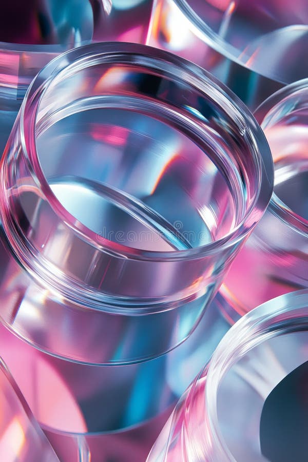 Colorful Glass Shapes Reflect Light in an Artistic Arrangement Creating ...