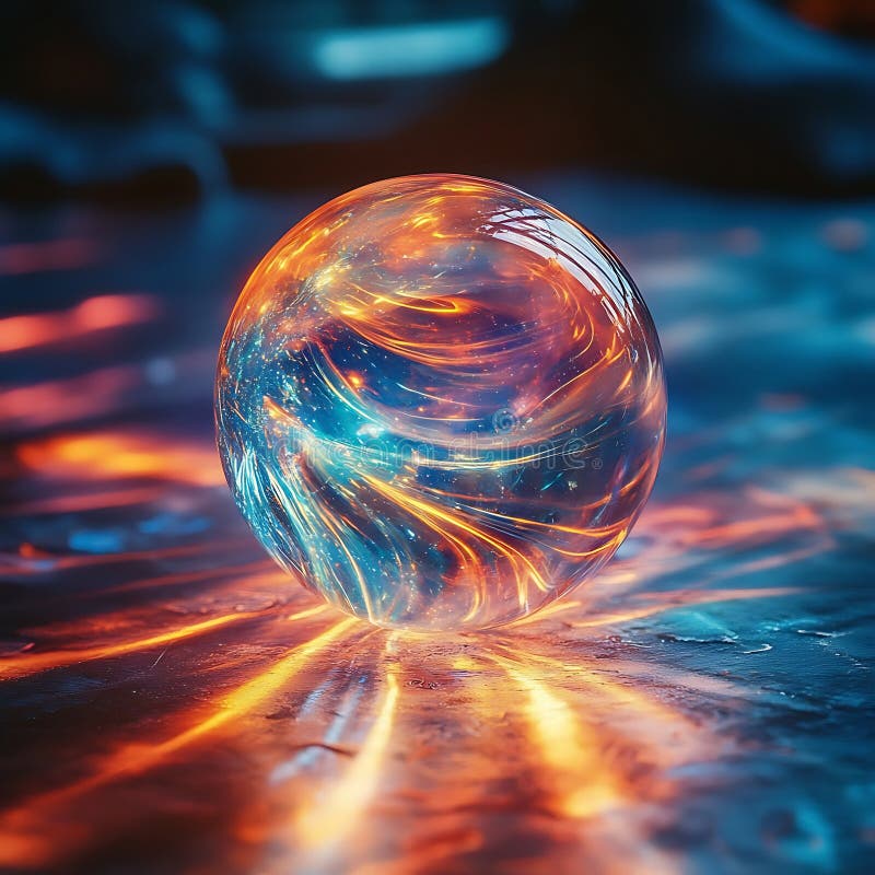 Colorful Abstract Light Patterns Reflective Sphere Vibrant Environment ...