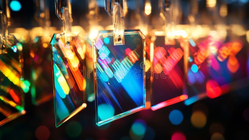 Colorful Glass Tags Reflecting Lights Stock Illustration - Illustration ...