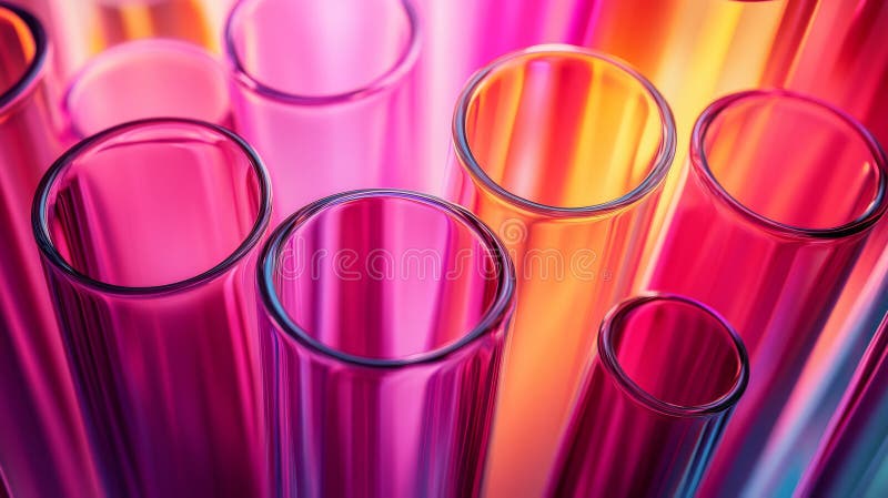 Vivid Colors Glass Test Tubes Science Chemistry Laboratory Research ...
