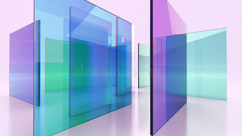 Colorful Glass with Texture and Reflection. Video Render Stock Video ...
