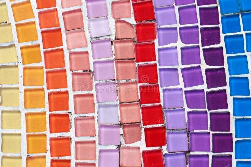 Colorful Glass and Tile Wall Texture Background, Mosaic Art Stock Photo ...