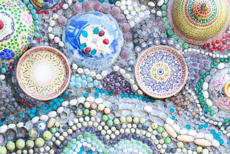 Colorful Glass and Tile Wall Texture Background, Mosaic Art Stock Photo ...