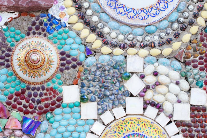 Colorful Glass and Tile Wall Texture Background, Mosaic Art Stock Photo ...