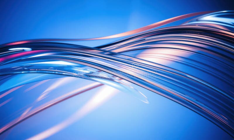 Colorful Glass Waves Create Mesmerizing Visual Effect Against Blue ...