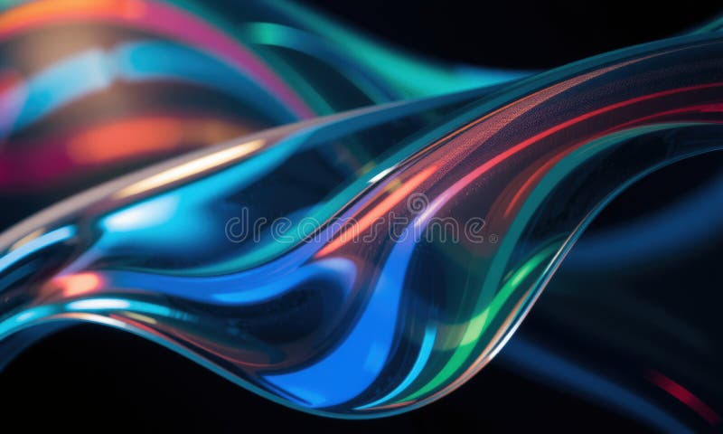 Colorful Glass Waves Create Mesmerizing Visual Effect with Vibrant Hues ...