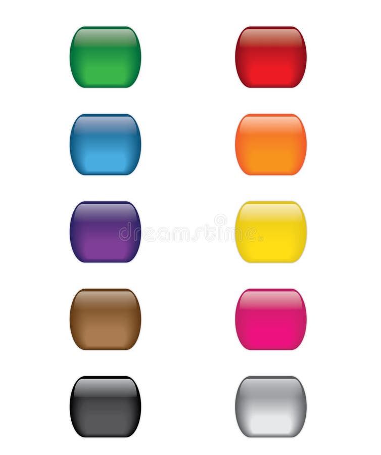 Colorful Glass Glossy Web Icon Button Set Stock Illustration ...