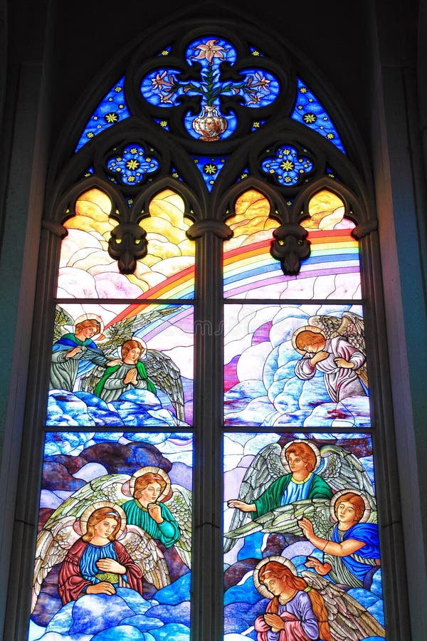 Blue Church Window Picture. Image: 602257