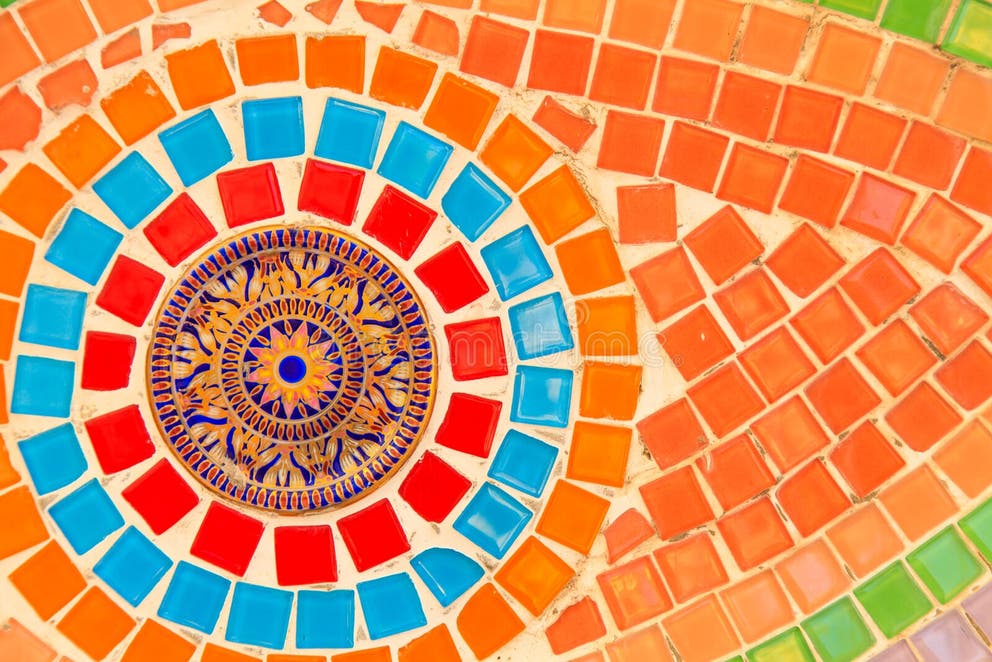 Colorful Glazed Tile Background Stock Photo - Image of building, brown ...