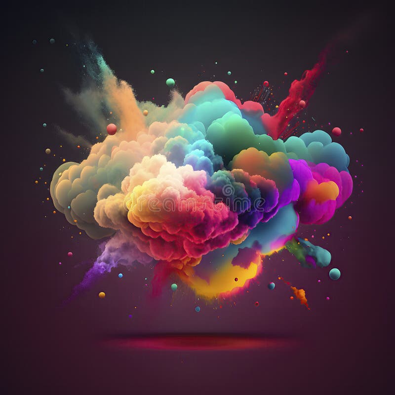 Colorful Glitter Clouds Explosion for Invitations and Posters. Stock ...