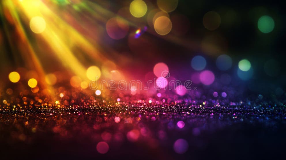 Colorful Glitter Lights Background with Rainbow Spotlight Stock ...