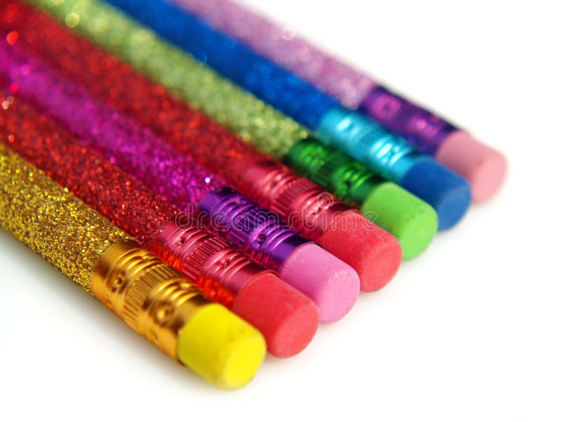 Colorful glitter pencils stock photo. Image of sign, craft - 6359436