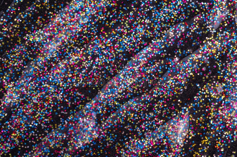 Colorful Glitter Sparkle Confetti Background. Dark Multicolored Glitter ...