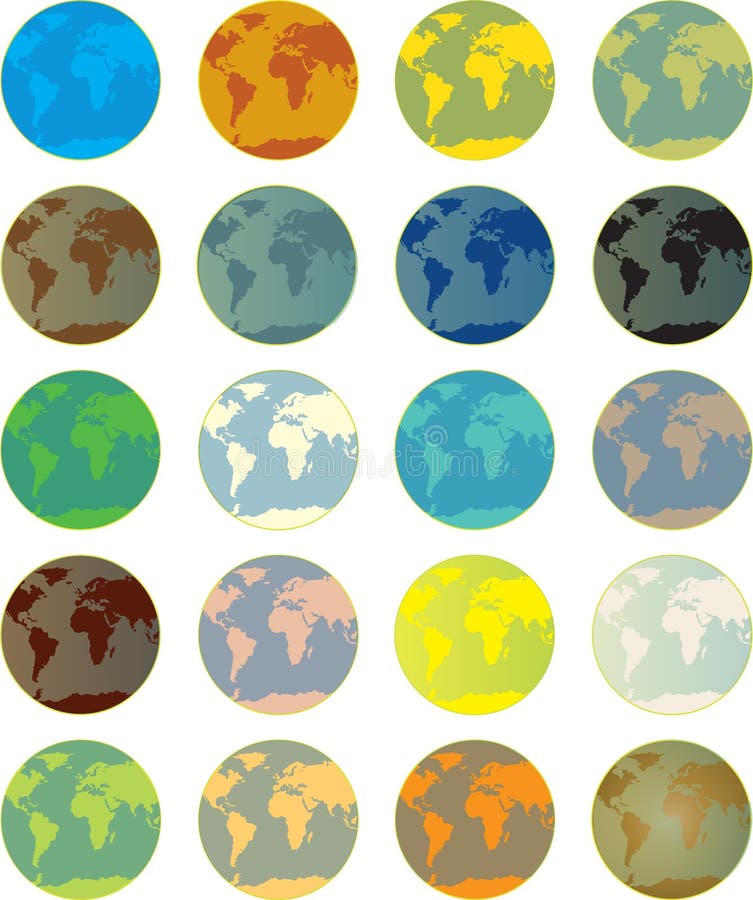 World map buttons stock vector. Illustration of ball, continents - 9806628