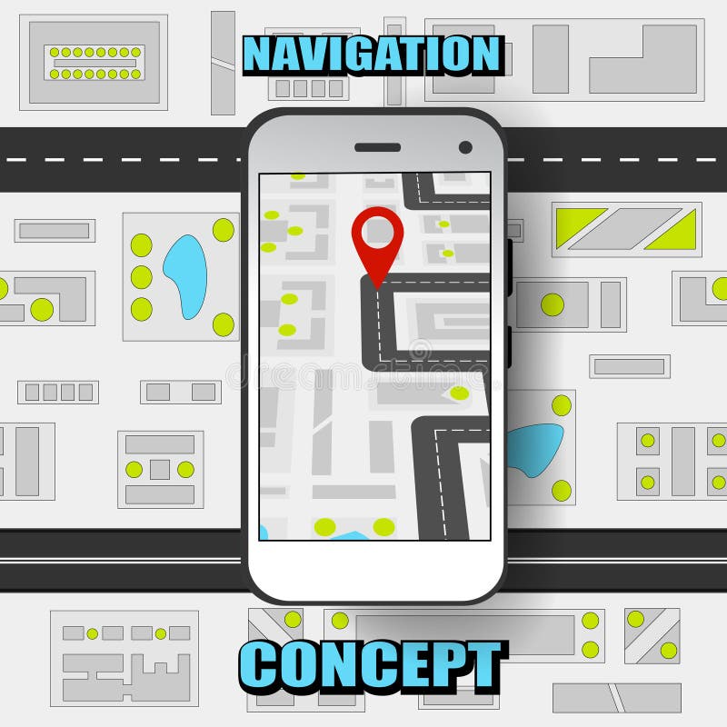 Colorful Global Positioning System Concept Stock Vector - Illustration ...