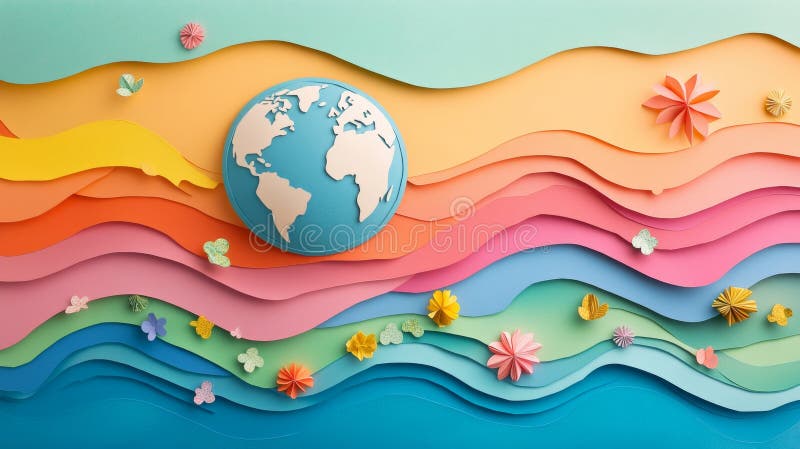 Colorful Globe Collage Art for Eco Friendly School Project Creative ...