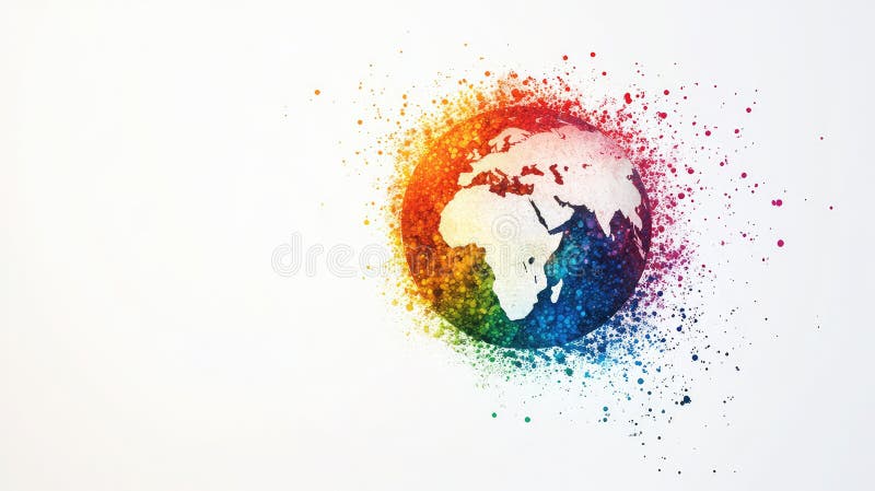 Colorful Globe of Peace: a Future without War; Detailed Illustration of ...