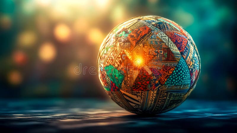 Colorful Globe Shining with Light Representing Cultures Around the ...