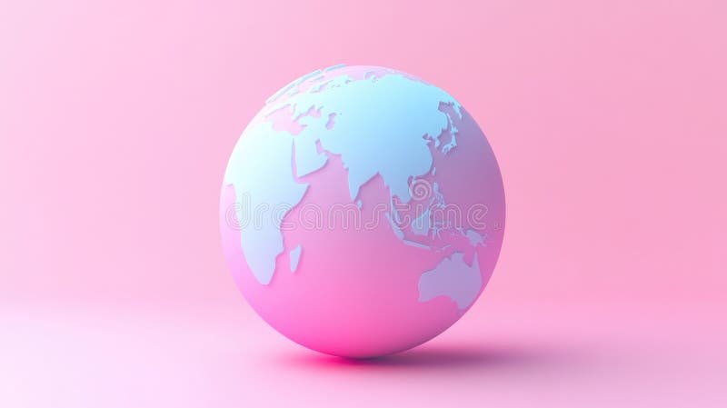 A Colorful Globe with a Soft Pink Background, Representing Modern ...