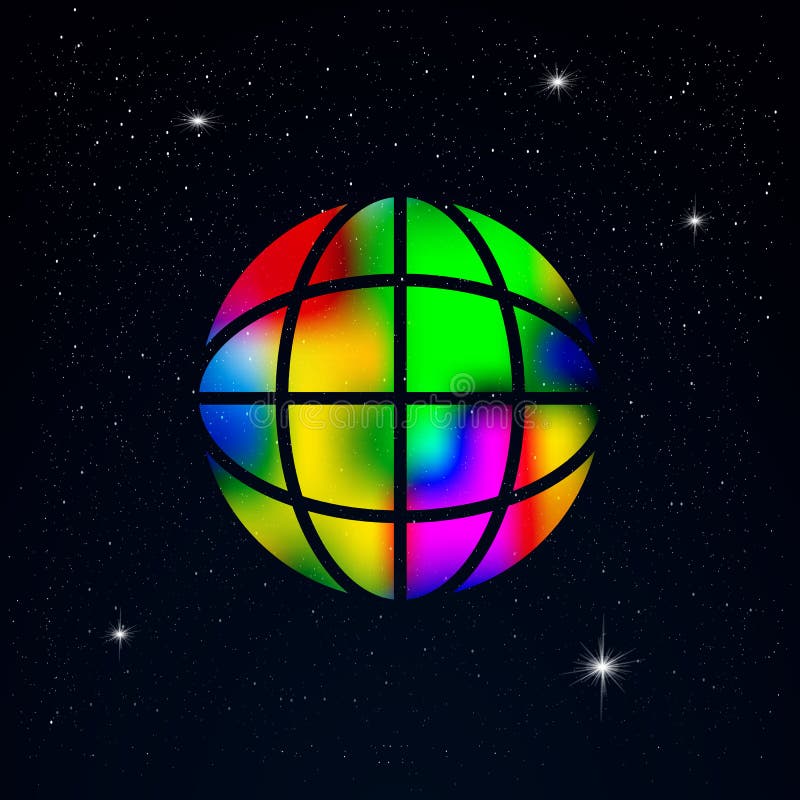 Colorful Globe with Starry Design Stock Vector - Illustration of globe ...