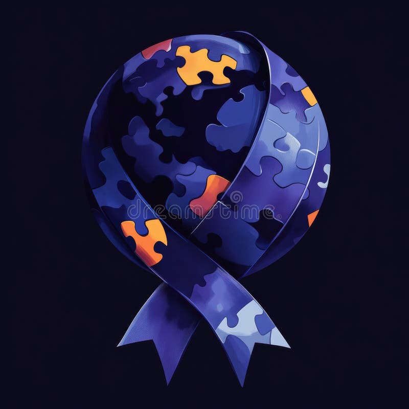 Colorful Globe Wrapped in Puzzle Ribbon Symbolizing Global Unity and ...