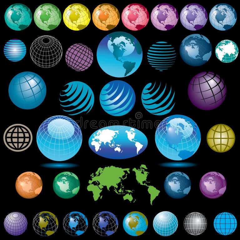 Colorful World Globes Stock Illustrations – 970 Colorful World Globes ...