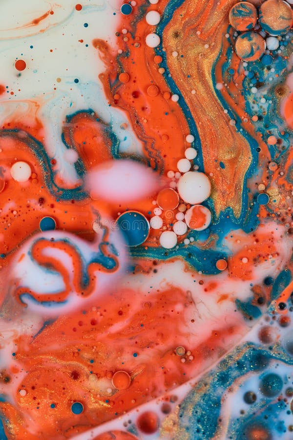 Colorful Globs in Abstract Background of Paint and Milk Stock Photo ...