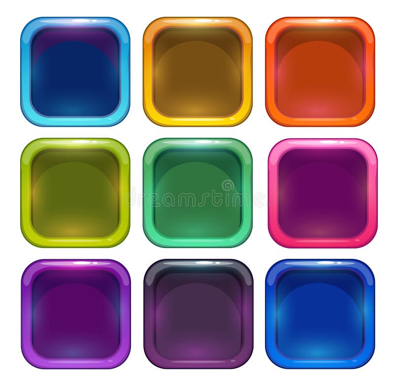 Colorful Glossy App Icon Frames Stock Vector - Illustration of purple ...