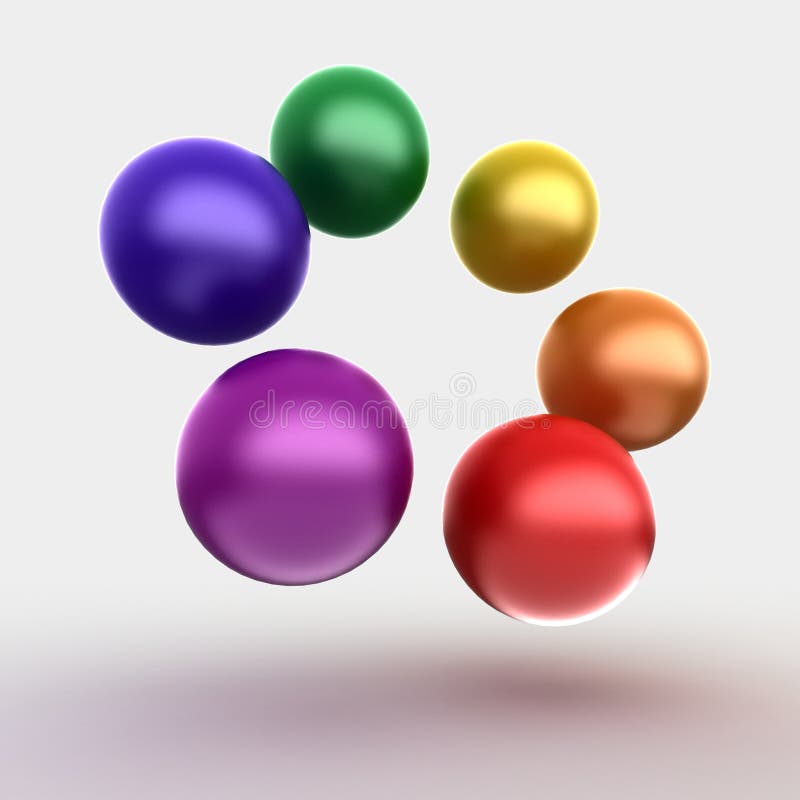 Colorful Glossy Balls on Gray Stock Illustration - Illustration of ...