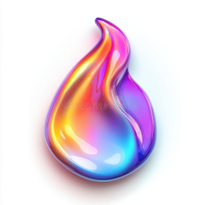 A Colorful, Glossy Flame-shaped Design with Vibrant Gradients Stock ...