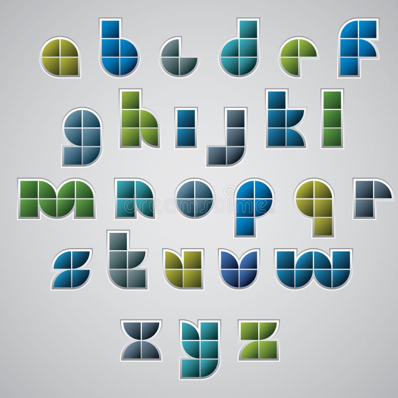 Colorful Glossy Geometric Smooth Comic Font, Rounded Lower Case Stock ...