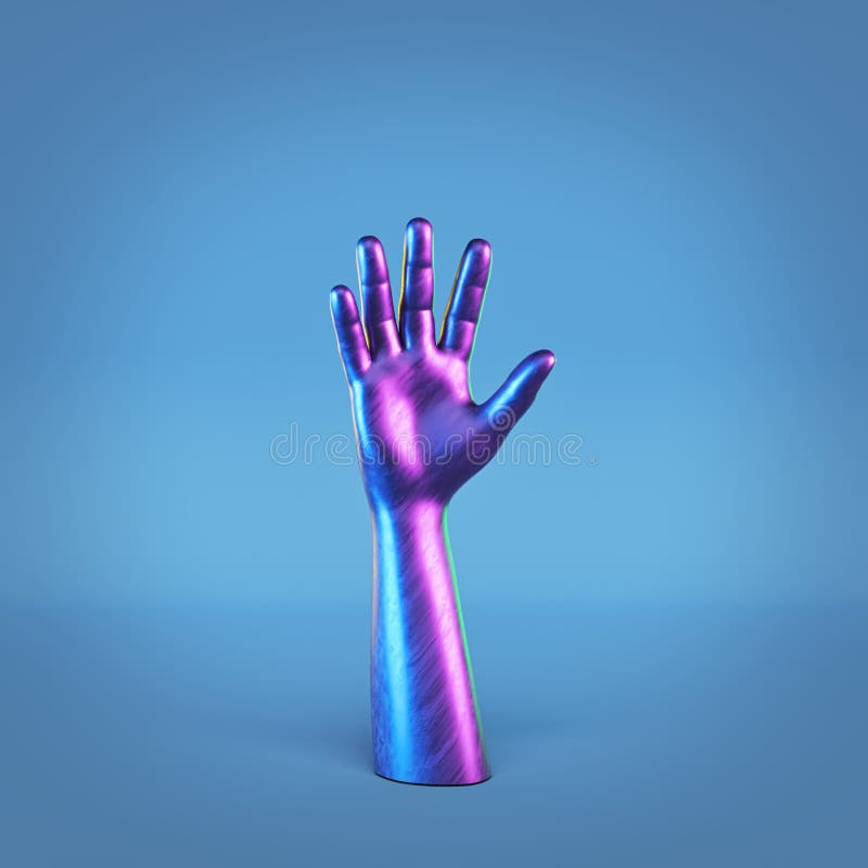 Glossy Hand Sculpture Isolated. Minimal Art Stock Illustration ...