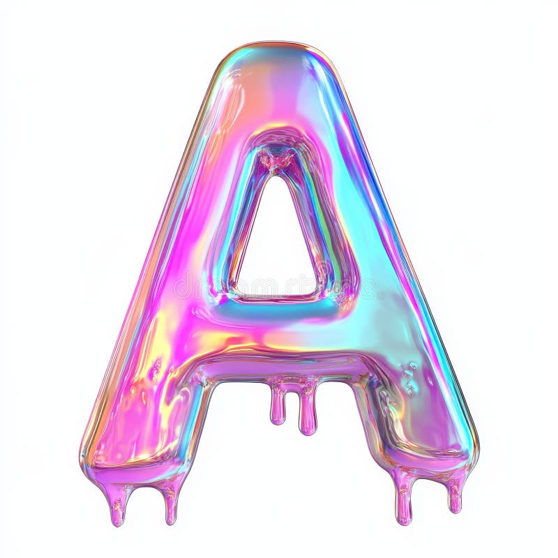 A Colorful, Glossy Letter "a" with a Dripping Effect, Suitable for ...