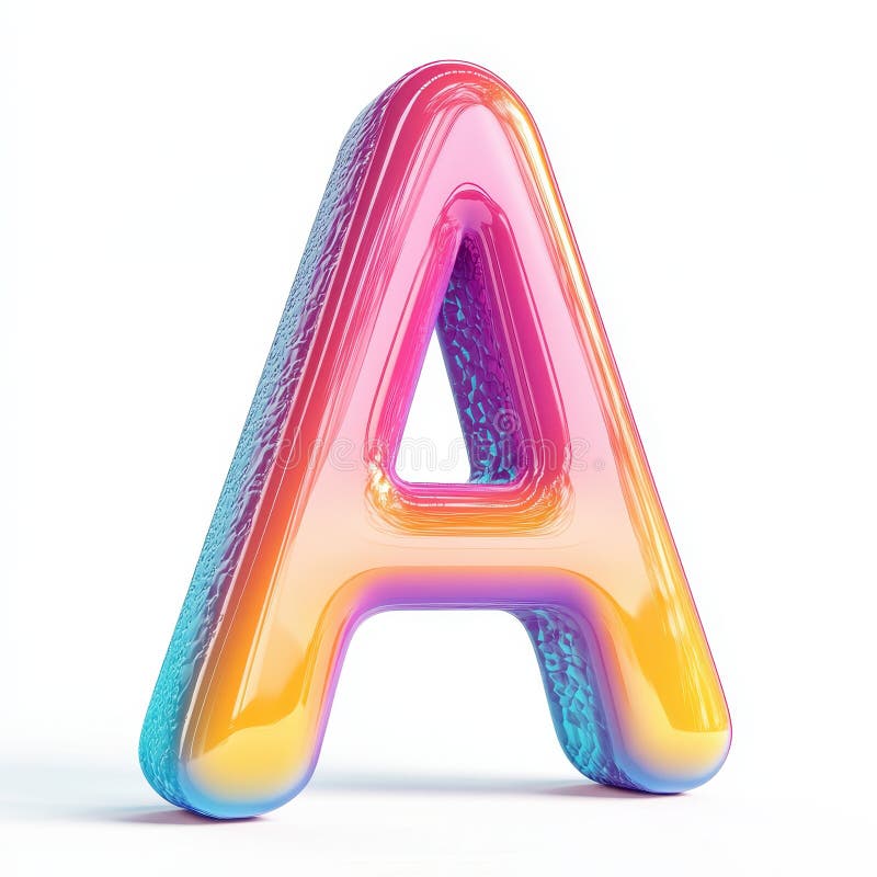 A Colorful, Glossy Letter a with a Gradient Finish, Showcasing Modern ...