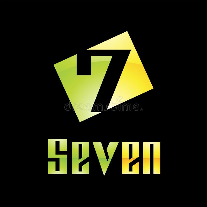 Colorful Glossy Number 7 Icon on a Black Background - Icon 9 Stock ...