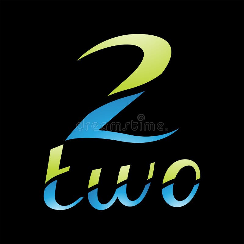 Colorful Glossy Number 2 Icon on a Black Background - Icon 7 Stock ...