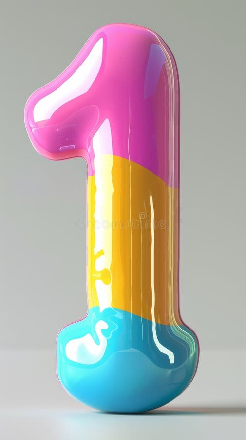 Colorful Glossy Number 1 One Balloon Stock Photo - Image of isolated ...