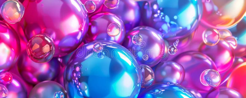 Colorful Glossy Spheres with Reflective Surfaces Stock Image - Image of ...