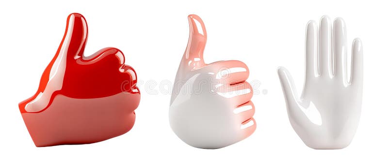Colorful Glossy Thumbs Up and Hand Gesture Icons Stock Illustration ...