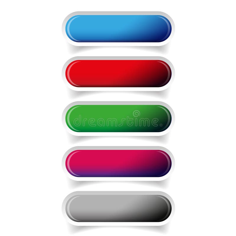Colorful Glossy Web Bar Button Vector Stock Vector - Illustration of ...