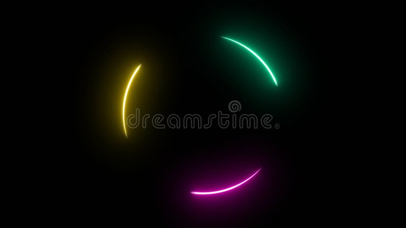 Colorful Glow Strokes. Neon Light Progress, Load Circle Stock ...