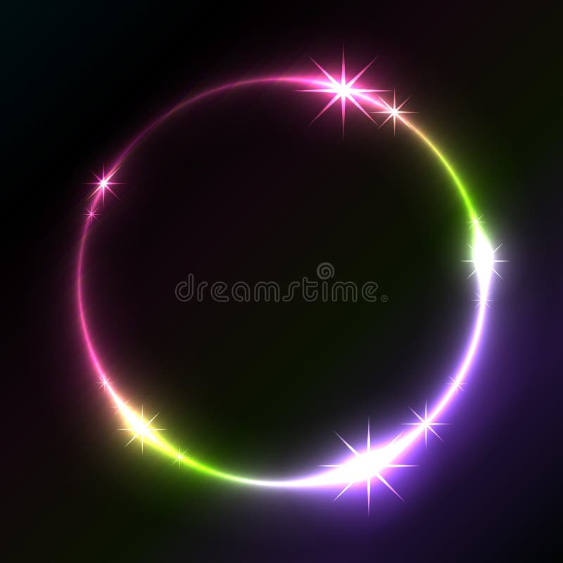 Colorful glowing circle stock vector. Illustration of circle - 35425397