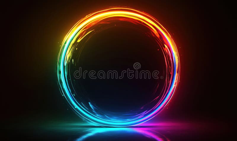 Colorful Glowing Circular Portal with Vibrant Light Effects and ...